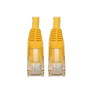 Tripp Lite Cat6 Gigabit Ethernet Snagless Molded Patch Cable, 24 AWG 550Mhz Premium UTP, Yellow GbE RJ45 M/M 6in 6" (N201-06N-YW)