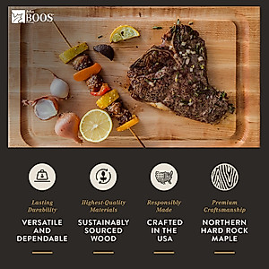 John Boos Block BBQBD Reversible Maple Wood Edge Grain BBQ Cutting Board with Juice Groove, 18 Inches x 12 Inches x 1.5 Inches
