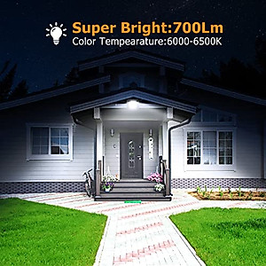 10W LED Flood Lights Outdoor, IP66 Waterproof Security Lights Fixture, 6500K Hardwired Wall Lamp, 700Lm Ultra Thin Work Light, 120° Beam Angle LED Exterior Floodlight for Garden Yard Patio