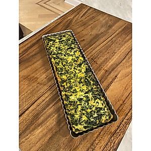 Fox Run 44531 Rectangular Tart Pan, 14.1 x 4.7 x 1 inch, Silver Stainless Steel with Removable Bottom, Large