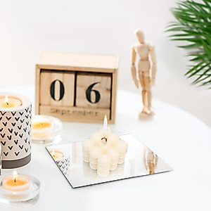 Suwimut 50 Pack Square Glass Mirror Tiles, 4x4 Inch Small Square Decorative Glass Mirrors for Table Centerpieces, Crafts, Wall, Mosaics, DIY Home Projects, Decorations, Arts and Crafts Supplies