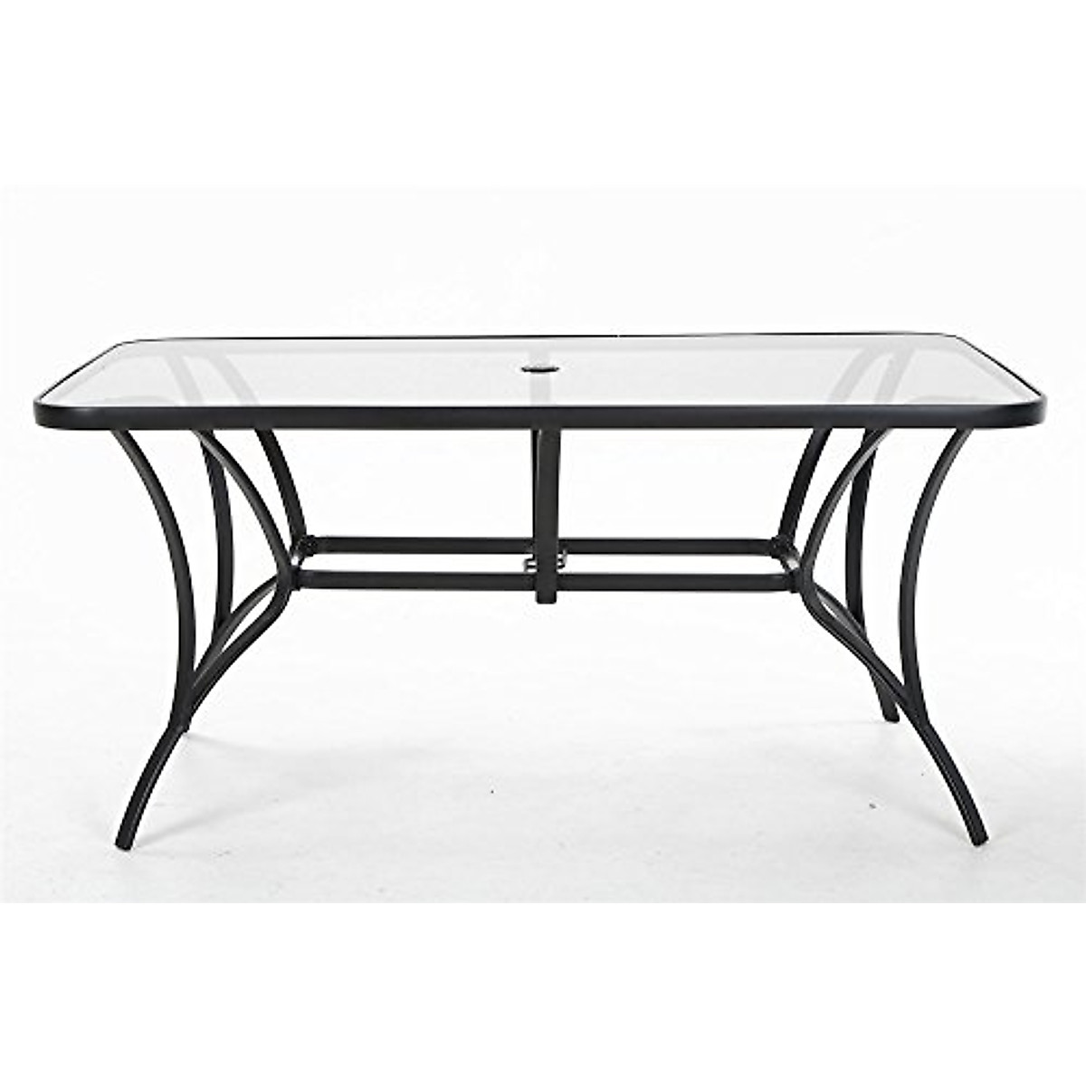 CoscoProducts COSCO 88646GLGE Paloma Patio Tempered Glass Top Dining Table, Gray
