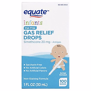 Walmart Equate Infants Dye-Free Gas Relief Drops, Simethicone 20mg, 1 fl oz (2 Pack)
