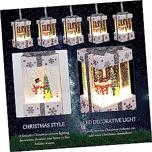 DOITOOL 1pc Christmas Decorations Battery Christmas Lights Earth Decorations Christmas Snow Globes Holiday Hanging Lantern Lighted Glitter Lantern Light up Snow Globe Plastic White Music