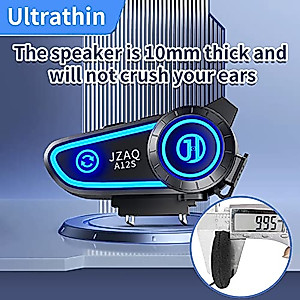 JZAQ Motorcycle Helmet Bluetooth Headset Helmet Bluetooth Intercom 2 Riders Noise Cancellation Speakers Communication Systems Motorcycle Riding/Snowmobile/Cycling/Sports