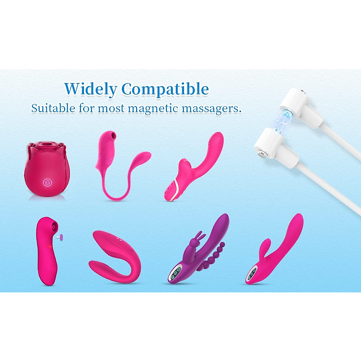 Fast Charging Magnetic USB Cable Cord Universal Charger for Massager, Compatible with Power Bank, Phone Charger Adapter & Computer, Suitable for Most Magnetic Massagers