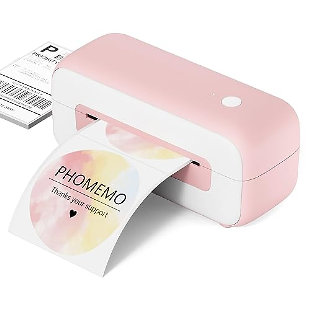 Phomemo Thermal Shipping Label Printer, 4x6 Desktop Thermal Label Printer for Shipping Packages/Small Business/Office/Home, Widely Used for Amazon, Ebay, Shopify, Etsy, UPS, FedEx - Pink (USB Only)