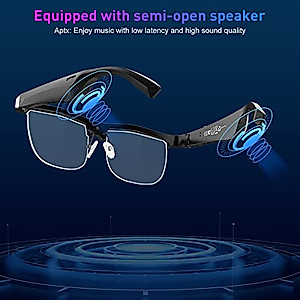 KAYSUDA Smart Bluetooth 5.0 Audio Glasses, UV Protection Sunglasses, Open Ear Music&Hands-Free Calling, Polarized Lenses, IPX4 Waterproof, Connect with Mobile Phones and Tablets