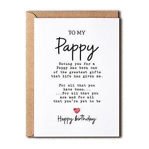 To My Pappy - Pappy Birthday Card - Pappy Is The Greatest Gifts In My Life - Birthday Card For Pappy - Gift For Pappy Card- Christmas Gifts For Pappy