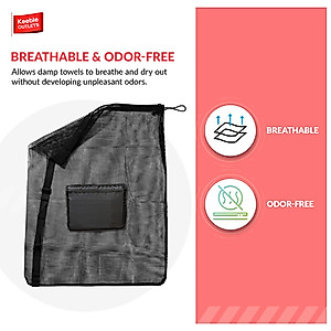 Keeble Outlets Soccer Ball Bag (30x40 inches) | Durable Nylon & 600D Polyester Basketball Coaches Bag with Mesh Pocket | Black Basketball Net Bag for Outdoor Training and Team Ball Storage