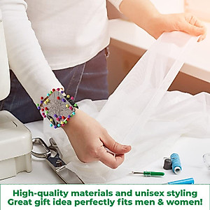 Sew Your Way Magnetic Pincushion for Sewing – Wrist Pin Holder for Sewing – Magnetic Wristband Quilting Supplies – Magnetic Pin Cushion Holder for Sewers & Hairstylist - Magnet Needle Holder Gift