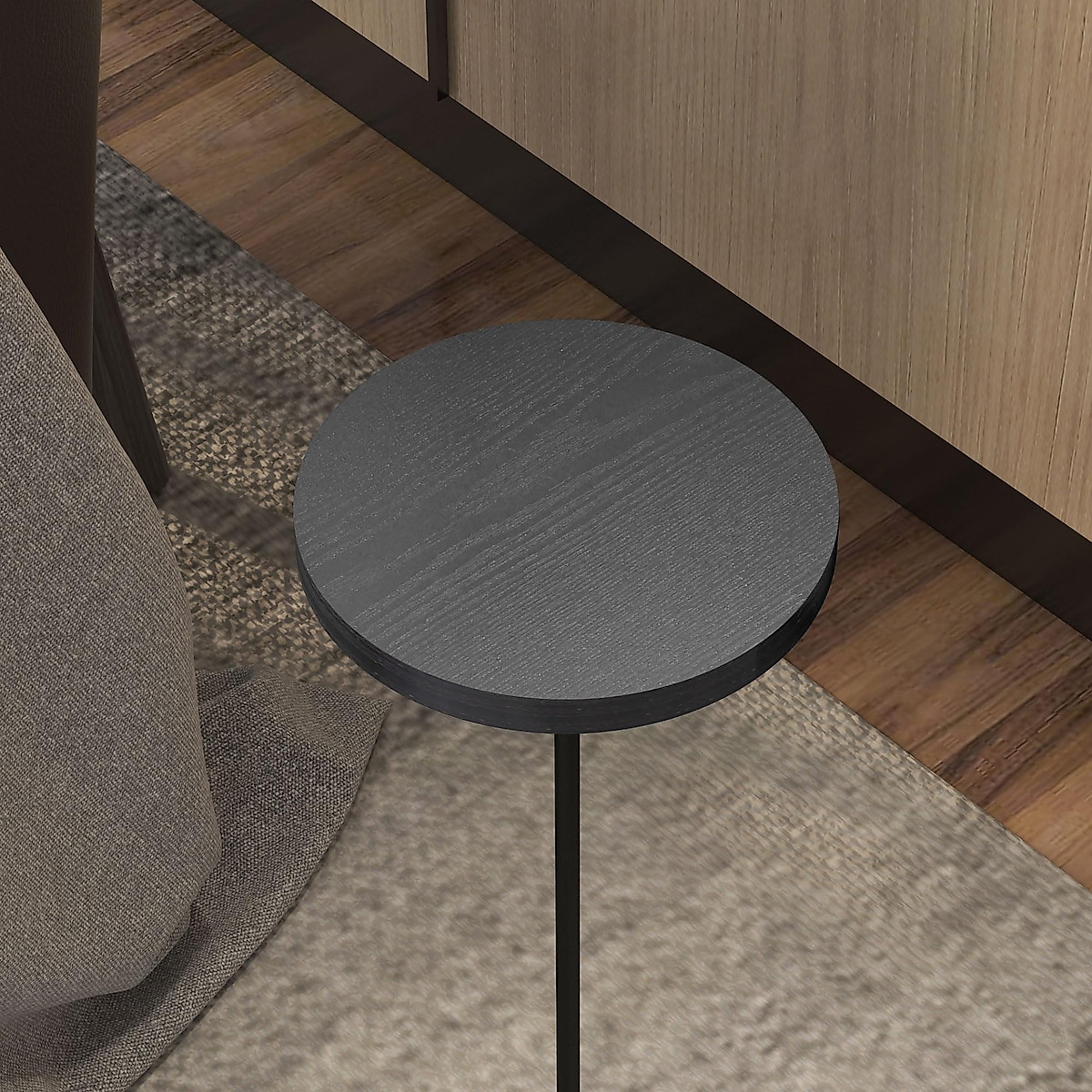 Drink Table, Metal Base Side Table for Small Spaces,Tall Modern Round End Table/Martini Table Furniture for Living Room, Dorm, Home Office, and Bedroom