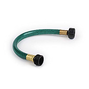 FUNJEE Outdoor Garden Hose for Lawns, Flexible and Durable, No Leaking, Solid Brass Fitting for Household (Green, 1FT)