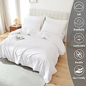 4-Piece BedSheets Set-800 Thread Count-100% Cotton Bedding Set for Full Size Bed-Long Staple Cotton Soft Sateen Weave, Fits Upto 18'' Deep Pockets Fitted Sheet-Cream