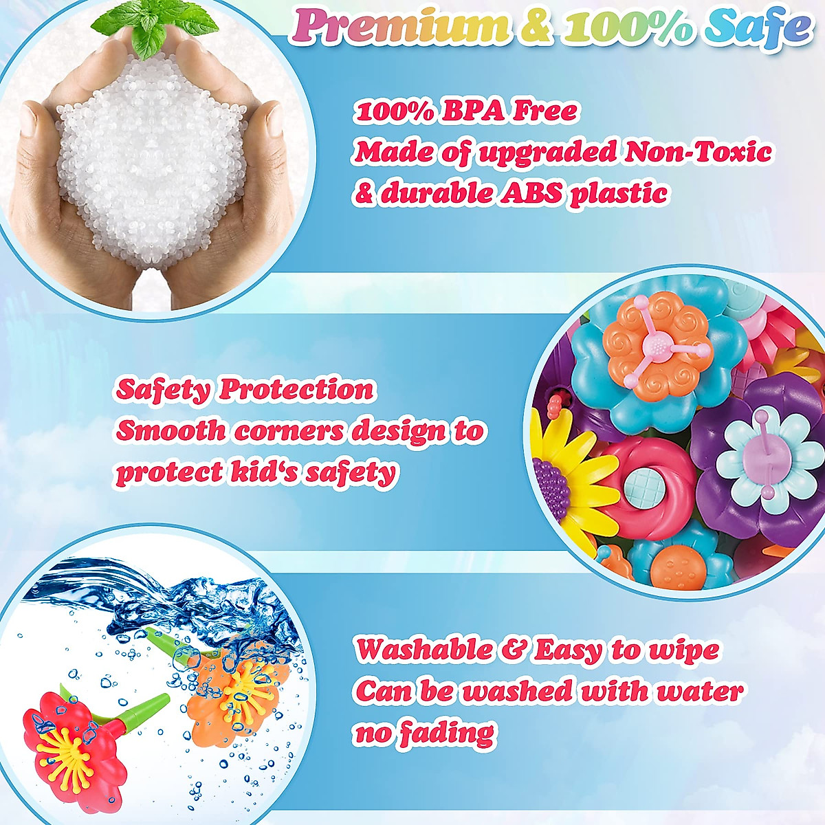 Soinsfac Flower Garden Building Toys, Updated 166pcs Educational Toys for 3-6 Year Old Toddler Toys for Girls Boys Gifts, Kids Gardening Set Learning Game Toys Activity Stem Toys Gifts for Birthday