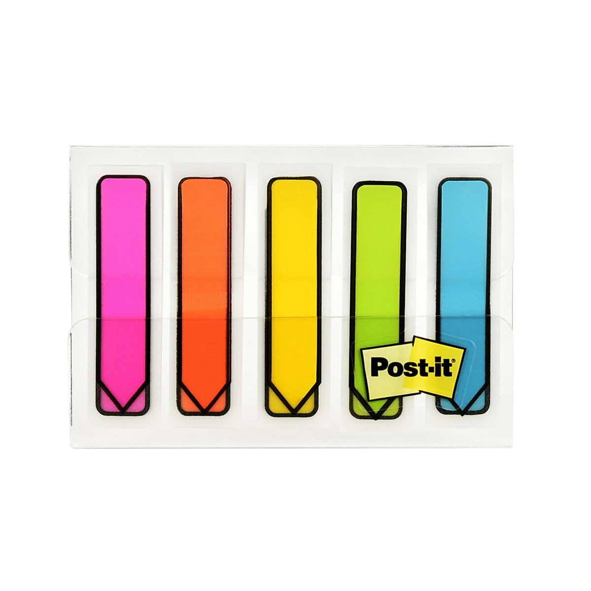 Post-it Arrow Flags, Assorted Bright Colors, .47 in. Wide, 100/On-the-Go Dispenser, 1 Dispenser/Pack, (684-ARR2)