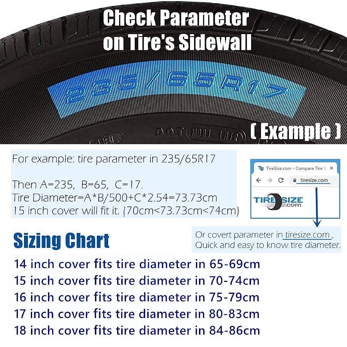 Spare Tire Cover, Wheel Cover with American Eagle USA Flag PVC Leather Waterproof Dust-Proof Universal Fit for Jeep Trailer RV SUV Camper Vehicle (17 Inch)