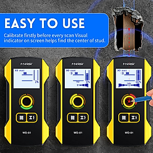 FNIRSI Stud Finder Wall Scanner - 6 in 1 Electronic Wall Wood Metal Stud Finder, Wall Detector with Updated Positioning Hole for Center and Edge of Wood AC Wire Metal Studs Joist Pipe