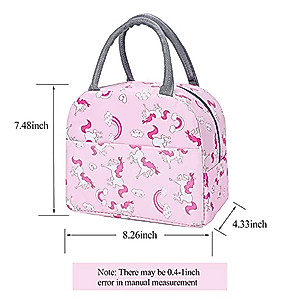 WishLotus Insulated Lunch Bag, Oxford Cloth Lunch Box Water-Resistant Tote Bag Leak-Proof Thermal Lunch Organizer for Men Women Girls Children Outdoor Picnic School Work (Horse)