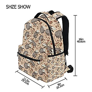 Backpacks Opossum And Roses College School Book Bag Travel Hiking Camping Daypack