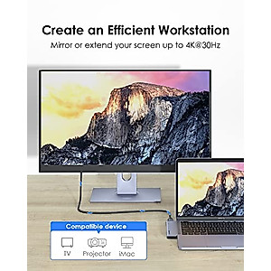 LENTION USB C Hub with 100W PD + 40Gbps USB C Port, 4K HDMI, 2 USB 3.0 and SD/Micro SD Card Reader Compatible 2022-2016 MacBook Pro 13/15/16, New Mac Air, Stable Driver Adapter (CB-CS64, Space Gray)