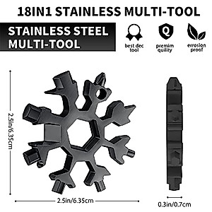 2 Pcs Snowflake Tools 18-in-1 Stainless Steel Snowflakes Multi-tool Fathers Day Giftss for Husbands, Keychain Multitool New Tools and Gadgets Cool and Unique Fathers Day Gift