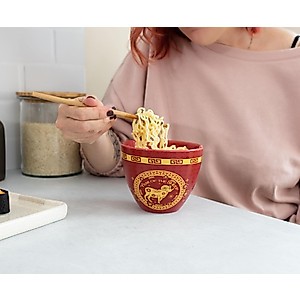 Boom Trendz Year Of The Sheep Chinese Zodiac Ceramic Dinnerware Set Includes 16 Ounce Ramen Noodle Bowl and Red One Size