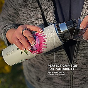 Simple Clean Stuff-V500-Stainless Steel Bottle, Triple Layer Insulate Vacuum Travel Thermos, w/Crystaline Cup-Perfect for Wine, Cocktails, Beverages like Tea/Coffee-Hot 18 hrs/Cold 48 hrs-500ml/16.9oz