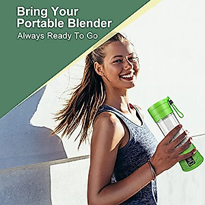 Portable Blender, Personal Blender with USB Rechargeable Mini Fruit Juice Mixer, Personal Size Blender for Smoothies and Shakes Mini Juicer Cup Travel 380ML