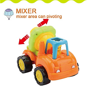 ZMZS Push and Go Cars for Kids, Friction Powered Toy Sand Play Tractor Truck Toy Baby Early Education Sets of 4,Gift for Children Boys Girls for 3+ Year Olds