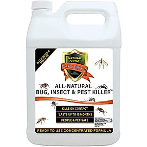 Natural Armor Natural Bug, Insect & Pest Killer & Control Including Fleas, Ticks, Ants, Spiders, Bed Bugs, Dust Mites, Roaches and More for Indoor and Outdoor Use, 128 oz Gallon Refill Case of 4