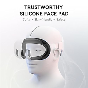 MOJOXR Silicone Face Cover and Lens Cover Compatible with Quest 3, Accessories Bundle Provide Comprehensive Protection for Your VR Headset, Sweatproof Washable Anti-Dust (Black)