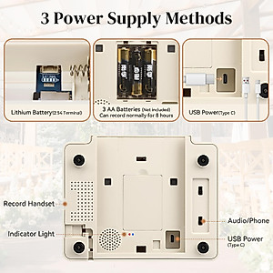 Sangyn Audio Guest Book Wedding Phone Vintage Style Audio Guestbook Phone Customized Audio Message Voicemail for Birthdays Party Graduation Baby Shower Retirement Special Occasions, Beige