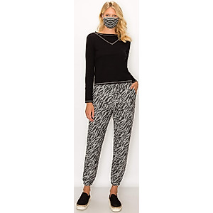 COIN 1804 Women's Sweatpants Joggers - Casual French Terry Elastic Waistband Drawstring Yoga Workout Lounge Tapered Pants 1980-AAZ H.Grey/Black XL