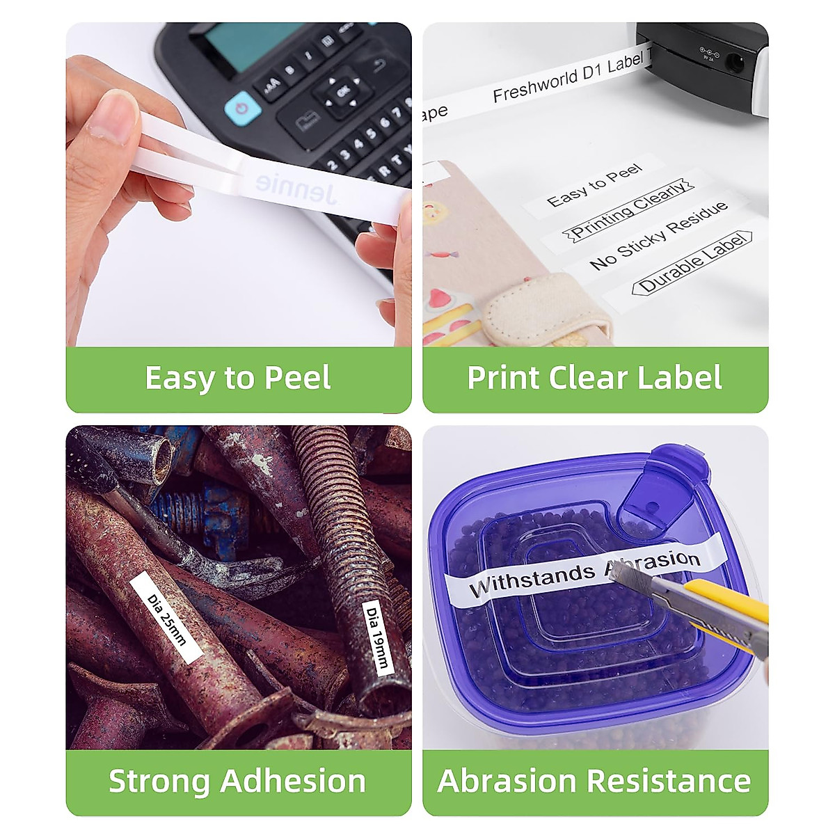 5-Pack a45013 Compatible Dymo Label Maker Refills Dymo D1 Label Tape 45013 S0720530 Dymo d1 Labels, Black on White,1/2 Inch x 23Feet, for DYMO LabelManager 160 210D 260P 280 360D 420P 450D COLORPOP