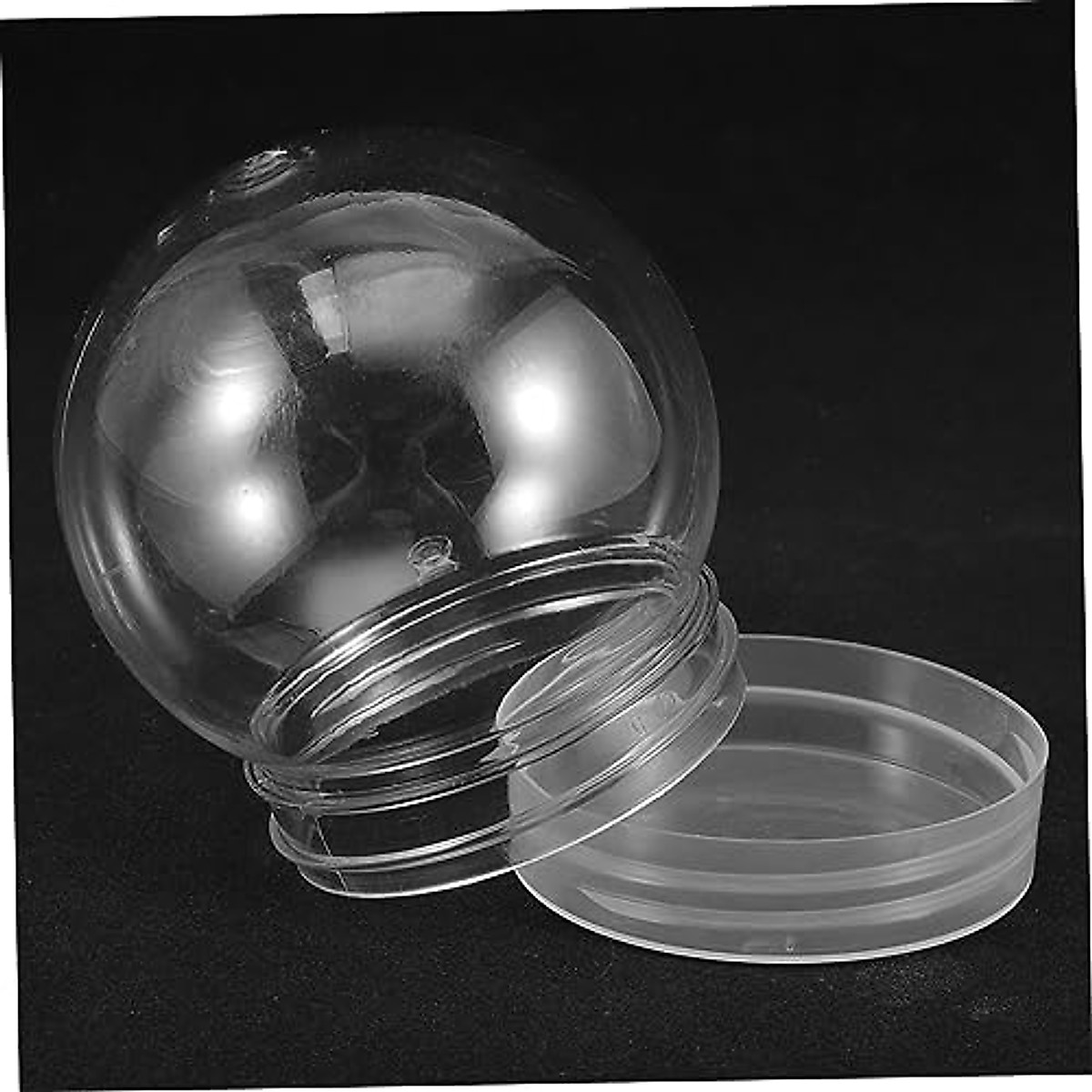 Plastic Snow Globe 20 pcs Craft DIY Base Moss Multi-use Cake Clear Terrarium with Transparent Holiday Display Gift Screw Case Customization Cover Prop Mini Home Art Snow Globe