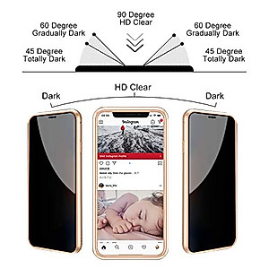 ESTPEAK Compatible with iPhone 13 Mini Magnetic Case,Anti Peep Magnetic Double-Sided Privacy Screen Protector Clear Back Metal Bumper Anti-Peep Privacy Anti Spy Phone Case for iPhone 13 Mini-2021