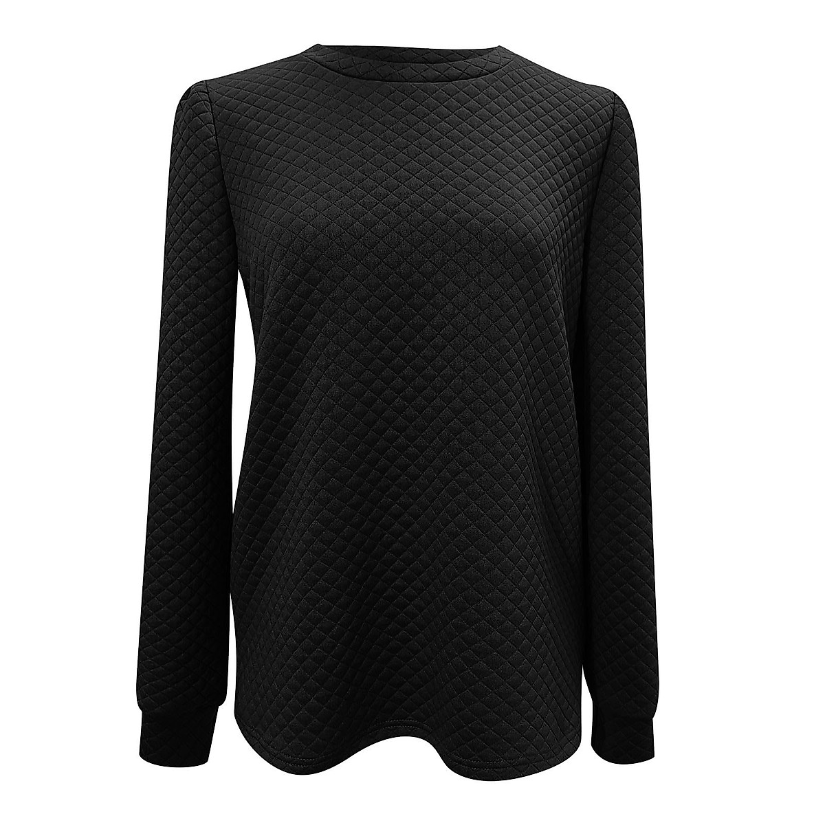 Sudadera Mujer Otoño/Invierno Soild Color Sweatshirts for Women 2023 Baggy Round Neck Pullover Tops Long Sleeve Mature Swing Blouse Top for Legging Black