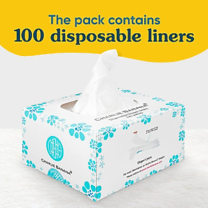Charlie Banana Baby Disposable Cloth Diaper Liners and Baby Wipes, Unscented, 100-Pack