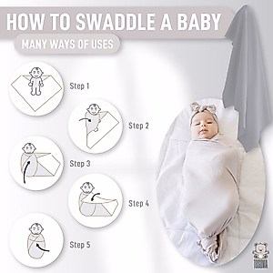 TOSOMA Baby Girl Newborn Receiving Blanket with Matching Headband Bow and Beanie Set Soft and Cozy Baby Swaddle Nursery Hat and Wrap - Wrapping and Snuggling for Little One's Comfort (pink)