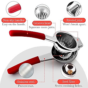 Bellemain Citrus Juicer | Metal Lemon Squeezer | Lime and Lemon Juicer Stainless Steel with Silicone Handles | Manual Juicer, Citrus Squeezer, Hand Held Juicer | Bar Juicer for Bartender Accessories