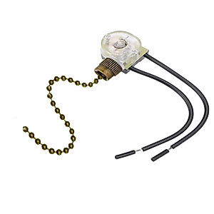 Pull Chain Switch, ZE-109 Ceiling Fan Light Switch, On-Off Speed with Pull Chain Compatible with Ceiling Light Fans, Lamps and Wall Lights. (Bronze)