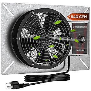 Abestorm 540CFM IP-55 Rated Crawlspace Ventilation Fan with Humidistat & Thermostat, 8.7inch Basement Vent Fans with Isolation Mesh, Ventilator Fan for Crawl Space Basement Garage Attic Grow Tent