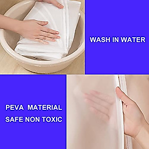 2 Pack 43" Large Clear Hanging Garment Bags for Storage Well Sealed Clothes Dust Cover with for Suit Coat Closet Rack (Rack not included)