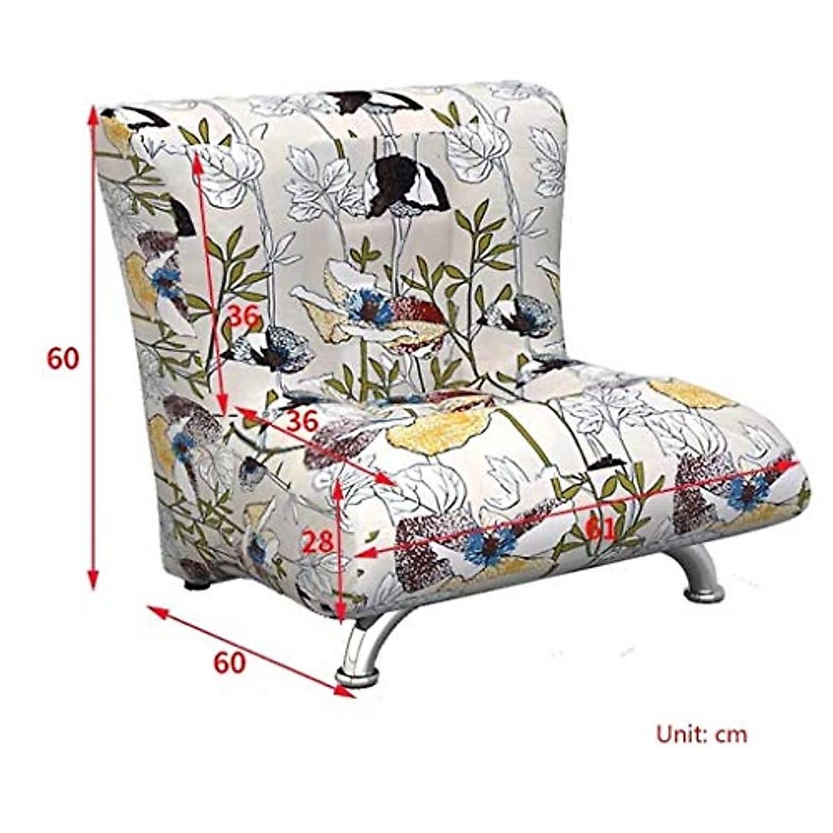 LLLY Folding Lazy Sofa, Thick Beanbag Chair, Good Flexibility, Easy to Move, Stainless Steel Sofa Legs (Color : E)