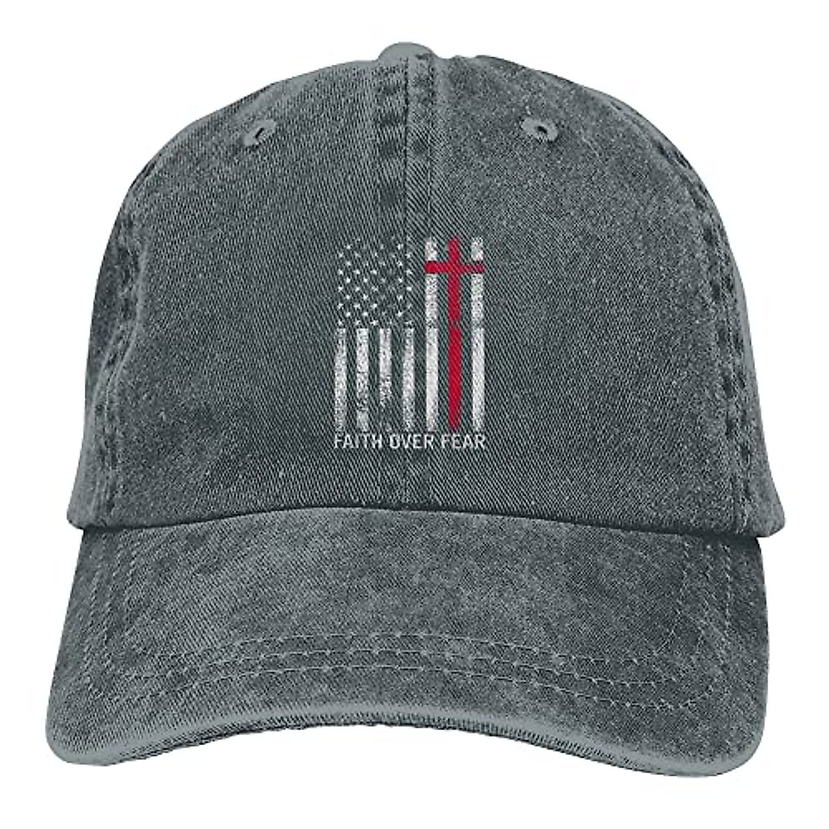 Faith Over Fear Hat Bible Scripture Verse Hat God Christian Jesus Cross Hat Vintage Dad Hats Baseball Cap Deep Heather