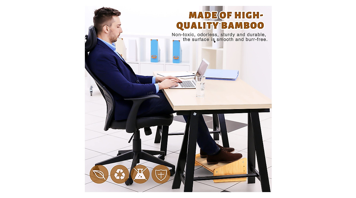 Adjustable Wooden Foot Rest for Comfortable Work