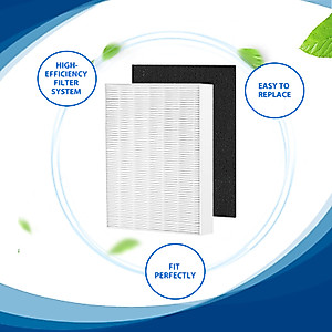 Air108 HEPA Filter Replacement Compatible with Oreck AirInstinct Air Cleaner Purifiers 75, 100, 108, 150, 200, Including 2 Ture HEPA Filters and 4 Carbon Pre-Filters