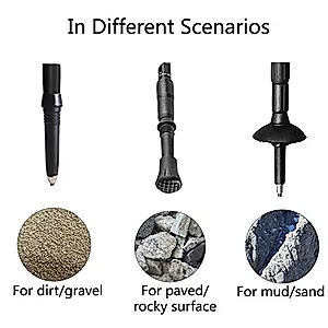 VNVM Trekking Pole Replacement Tips 6 Pairs Hiking Pole Tips Rubber for Hiking Trekking Poles & Adapt to Different Road Conditions