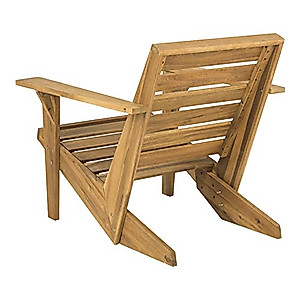 Safavieh PAT6746A Outdoor Collection Lanty Teak Adirondack Side Chair, Natural